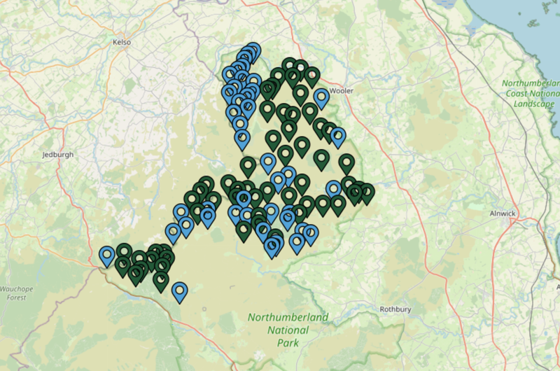 A Map Of The Cheviot 99 Challenge Hills