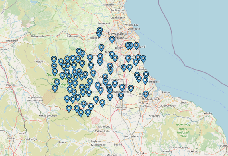 A Map Of County Durham Trig Points