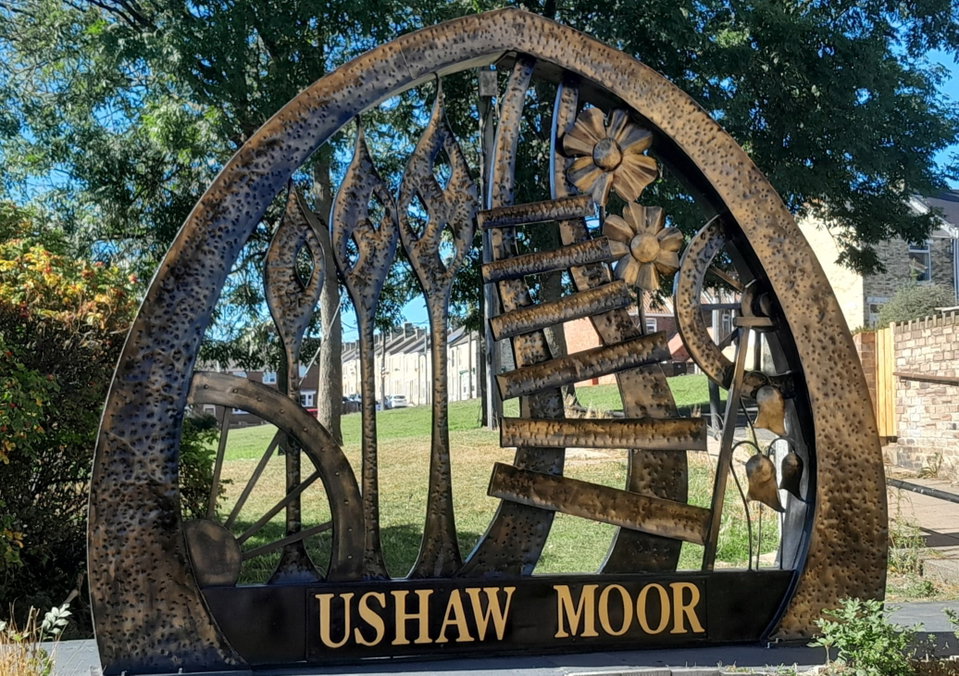 Ushaw Moor Village Sign And Miners Lamp Mural - Fabulous North