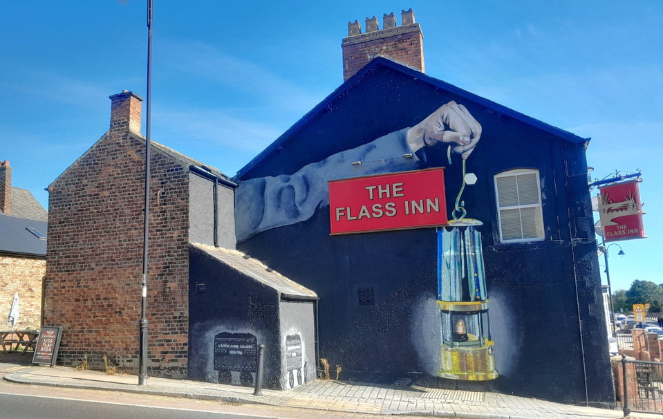 Ushaw Moor Village Sign And Miners Lamp Mural - Fabulous North