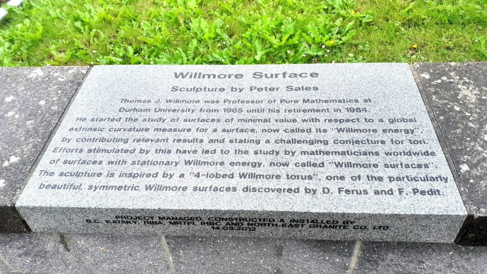 Willmore Surface Sculpture In Durham - Fabulous North