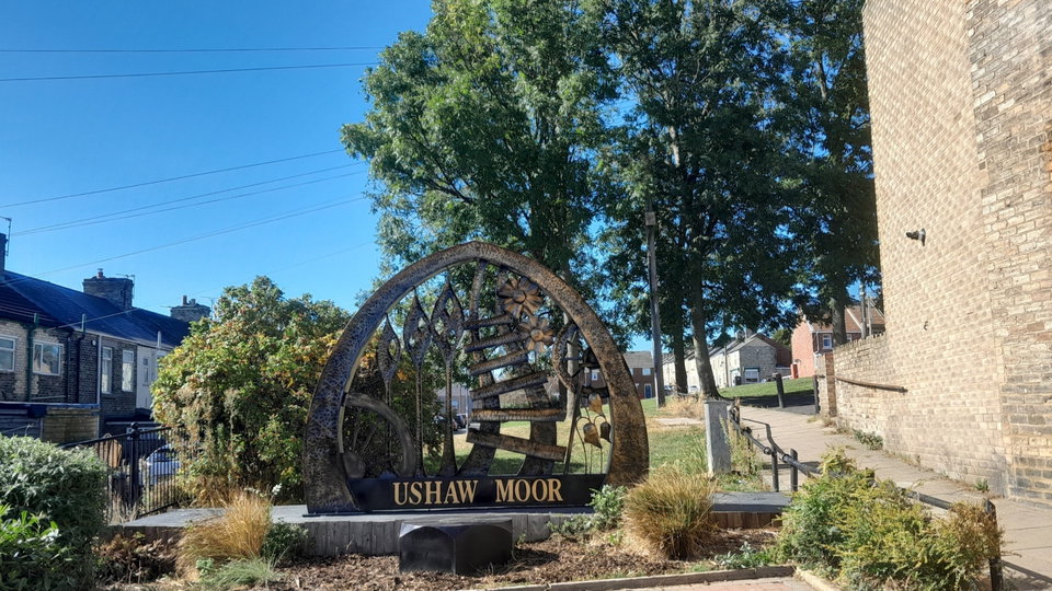 Ushaw Moor Village Sign And Miners Lamp Mural - Fabulous North