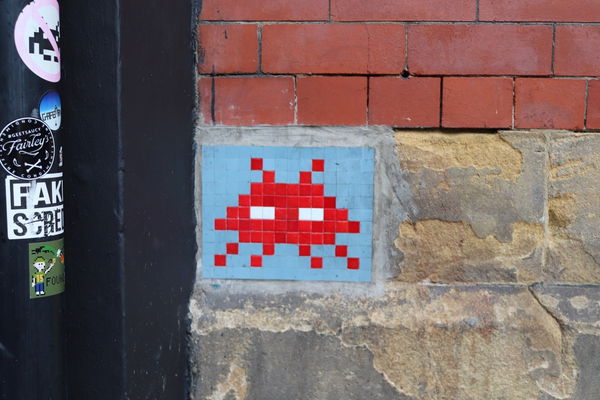 Invader Street Art in Newcastle City Centre - Fabulous North