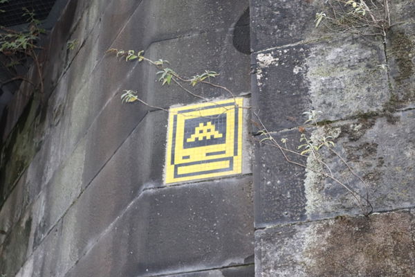 Invader Street Art in Newcastle City Centre - Fabulous North