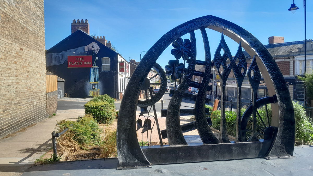 Ushaw Moor Village Sign And Miners Lamp Mural - Fabulous North